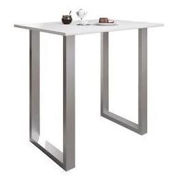 Bartisch Vcm "Holz Bartisch Stehtisch Tisch Tresen Xona 110x80", wei&szlig; (silber, wei&szlig;), B:110cm T:80cm, Tische, Bartisch
