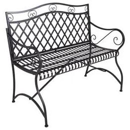 Gartenbank Garden Pleasure "PORAK", schwarz, B:60cm H:97cm T:111,5cm, Stahl, Sitzb&auml;nke, Gartenbank, mit Armlehne und Verzierungen