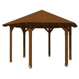 Skan Holz Holzpavillon SKANHOLZ "Colmar 3", nussbaum, B/H/T: 316cm, Pavillons, Douglasie, 393 x 340 cm