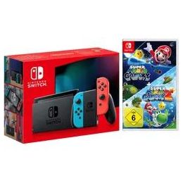 Nintendo SWITCH Konsolen-Set "Switch + Super Mario Galaxy + Super Mario Galaxy 2", neonrot, neonblau, B:23,9cm H:10,2cm T:1,39cm, Spielekonsolen