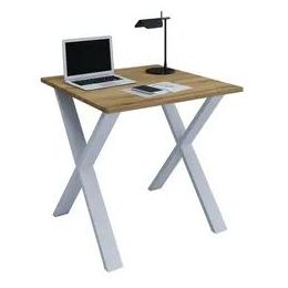 Schreibtisch Vcm "Schreibtisch B&uuml;rotisch Computertisch 80x50 Lona X", braun (silber, honig, eiche), B:80cm T:50cm, Tische, Schreibtisch