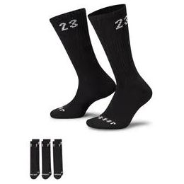 Funktionssocken Nike "U J ESSENTIAL CREW 3PR - 144", Damen, Gr. XL (46/50), schwarz, wei&szlig;, Obermaterial: 65% Baumwolle, 31% Polyester, 3% Elasthan, 1% Nylon, Socken, f&uuml;r sportliche Aktivit&auml;ten, mit D&auml;mpfung, st&uuml;tzende Passform