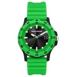Quarzuhr Skechers "Glen Oaks", neongr&uuml;n, schwarz, Armbanduhren, Herren, Quarzuhr, Armbanduhr, Herrenuhr, Silikonarmband, analog, Tag