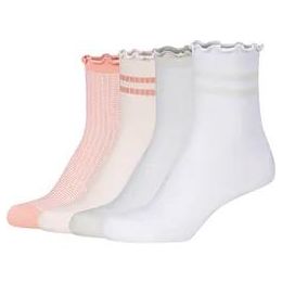 Socken s.Oliver "4er Pack", Damen, Gr. 35-38, wei&szlig;, powder puff, 70% Baumwolle, 28% Polyester, 2% Elasthan, uni, Socken Socken
