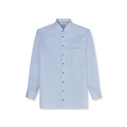 Businesshemd OLYMP "OLYMP Luxor, comfort fit, New Kent", Herren, Gr. 39, Normaler Arm, rauchblau, 100% Baumwolle, Hemden
