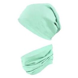 Beanie TUPTAM "M&uuml;tze Unisex Kinder Beanie M&uuml;tze Schlauchschal Set", Jungen, Gr. 54, gr&uuml;n, Obermaterial: 95% Baumwolle CO. 5% Elasthan EL., M&uuml;tzen Beanie