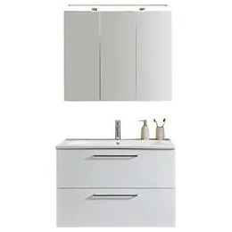 Badm&ouml;bel-Set NOLTE SPA "Lux Nolte Waschtisch-Set", wei&szlig;, B:90cm H:180cm T:46cm, MDF, Kastenm&ouml;bel-Sets, Badm&ouml;bel-Set, Waschtisch 2 Ausz&uuml;ge inkl Keramikbecken & Spiegelschrank (360Effekt)