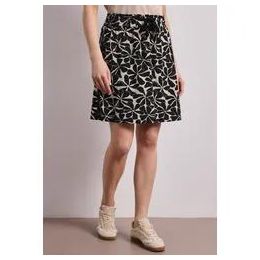 Minirock Street One, Damen, Gr. 36, schwarz, Stoff, 95% Viskose, 5% Elasthan, gebl&uuml;mt, comfort fit mini, R&ouml;cke Minirock, mit allover Blumenprint