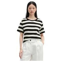 Marc O'Polo T-Shirt MARC O'POLO "aus weichem Single Jersey", Damen, Gr. XS, dunkelblau, Obermaterial: 100% Baumwolle, gestreift, Basic, loose fit, Rundhals, normaler Saum, Shirts T-Shirt