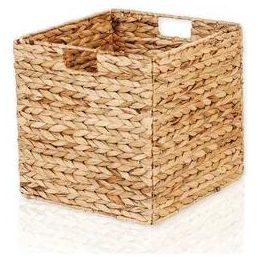 Aufbewahrungsbox LYCCE "Aufbewahrungskorb Aufbewahrungskorb Wasserhyazinthe", braun (natur), B:33cm H:33cm T:33cm, Aufbewahrungsboxen, Aufbewahrungsbox
