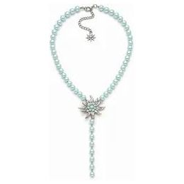 Kette mit Anh&auml;nger "Alpenkette", Damen, Gr. onesize, Glas, t&uuml;rkis, Collezione Alessandro, Basic, Halsketten, Perlenkette mit Edelwei&szlig;