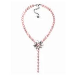 Kette mit Anh&auml;nger "Alpenkette", Damen, Gr. onesize, Glas, rosa, Collezione Alessandro, Basic, Halsketten, Perlenkette mit Edelwei&szlig;