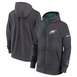 Kapuzenpullover Nike "Nike Hoodie Philadelphia Eagles Nike Club FZ", Damen, Gr. XL, grau (mehrfarbig), 82% Baumwolle, 18% Polyester, Pullover Kapuzenpullover