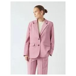 Longblazer Y.A.S "YASREEMAJ LS BLAZER NOOS", Damen, Gr. 34, lilas, Web, Obermaterial: 77% Polyester, 19% Viskose, 4% Elasthan, unifarben, oversize, V-Ausschnitt, Blazer Longblazer