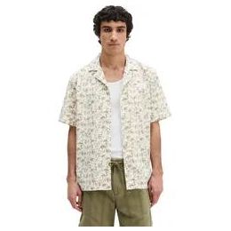 Marc O'Polo Kurzarmhemd MARC O'POLO "mit sommerlichem Blattmotiv", Herren, Gr. M, Normalgr&ouml;&szlig;en, medium beige, Obermaterial: 100% Baumwolle, bedruckt, regular fit normal, normaler Saum, Hemden
