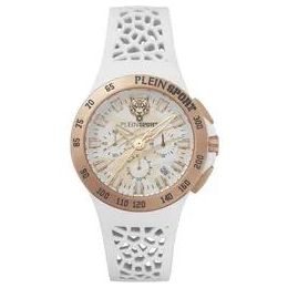 Luxusuhr Plein Sport "Thunderstorm Chrono", 0116, wei&szlig;, gold, Armbanduhren, Damen