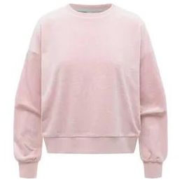 Sweater Ragwear "Wuss Embossed", Damen, Gr. XXL (44), rosa, Material: 94% Polyester, 6% Elasthan, oversize h&uuml;ftlang, Rundhals, &Auml;rmel ohne &Auml;rmelschlitz Rippb&uuml;ndchen, Sweatshirts Sweater, kuschelig weiches oversized Sweatshirt