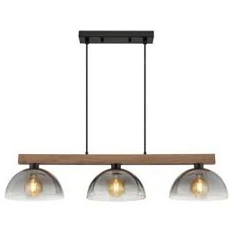 NOWA H&auml;ngeleuchte "ROMY", schwarz matt, 3, &Oslash; 30cm H: 120cm, 1 Stk., Leuchten, H&auml;ngeleuchte Holz & Glas, h&ouml;henverstellbar, stilvoll modern, H&auml;ngeleuchte