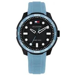 Quarzuhr Tommy Hilfiger "TH-REGATTA", hellblau, schwarz, Armbanduhren, Herren, Quarzuhr, Armbanduhr, Damenuhr, Herrenuhr, Silikonarmband, analog