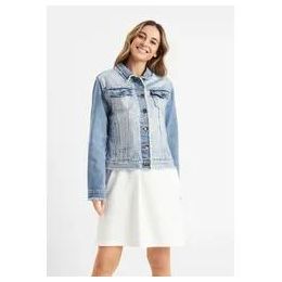 Frieda & Freddies New York Jeansjacke FRIEDA & FREDDIES "Jeansjacke mit Glitzer / Petty3", Damen, Gr. L, light blau used, 98% Baumwolle, 2% Elasthan, unifarben, ohne Ausschnitt, Jacken Jeansjacke