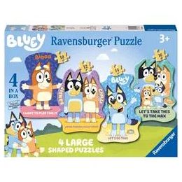 Konturenpuzzle Ravensburger "Bluey: Auf geht's", bunt, Puzzles, KinderB:25cm H:35cm, Pappe, Motiv, Made in Europe, B:25cm H:35cm