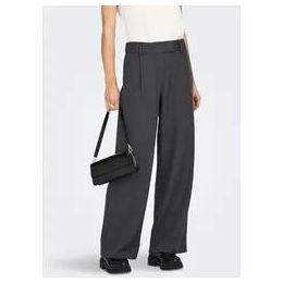 Anzughose Only "ONLLINDA HW STR MEL PANTS TLR NOOS", Damen, Gr. S, L&auml;nge 32, dunkelgrau melange, Web, Obermaterial: 97% Polyester, 3% Elasthan, unifarben, gerade lang, Hosen Anzughose, Materialmix