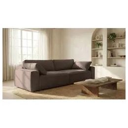 3-Sitzer OTTO HOME "Mittell, Chenille", braun, B:246cm H:78cm T:111cm, 100% PES, Sofas, Breite 245 cm, bodentief, extra Kissen inkl., tiefe Sitzfl&auml;che