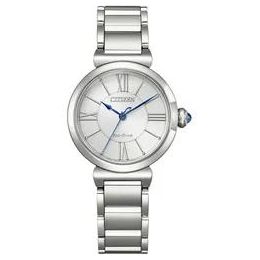 Solaruhr Citizen "Citizen L", silberfarben, wei&szlig;, Armbanduhren, Damen, Armbanduhr, Damenuhr, Edelstahlarmband, analog