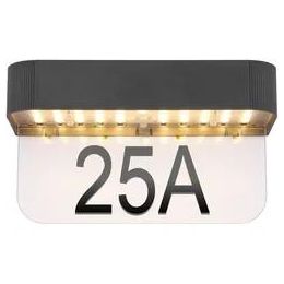 LED Solarleuchte Globo LIGHTING "SOLARLEUCHTE KUNSTSTOFF GRAU, 1XLED-Modul", grau matt, B:23cm H:12,3cm, Leuchten, Solarleuchte grau matt mit Sensor, IP54, 3 Leuchtstufen, Akku