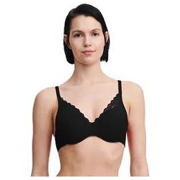 T-Shirt-BH Chantelle "FLORAL TOUCH", Damen, Gr. 85, Cup D, schwarz, Obermaterial: 75% Polyamid, 25% Elasthan, BHs T-Shirt-BH, Spitze, blickdichtes Gewebe