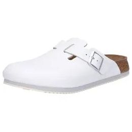 Pantolette Birkenstock "Boston SL", Damen, Gr. 39, wei&szlig;, Obermaterial: 100% Rindsleder Leather cow., Schuhe Pantolette