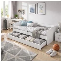 Stauraumbett OTTO HOME "Cocolino, Daybett, Stauraumbett, Kinderbett, Einzelbett, Funktionsbett", wei&szlig;, wei&szlig;, wei&szlig;, B:204,6cm H:61cm, Betten, Stauraumbett, mit Lattenrost, ausziehbarer Schublade, Liegefl&auml;che 90 x 200 cm