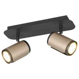 Trio LEUCHTEN Deckenstrahler "GILLAN, Spot 2-flammig, exkl 2x GU10 max 10W, 30x16x12 cm (B/H/T)", braun, 2, H: 16cm, 1 Stk., Leuchten, als Wandstrahler oder Deckenstrahler montierbar, Spots schwenkbar, Deckenstrahler