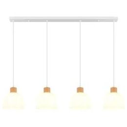 Globo LIGHTING H&auml;ngeleuchte "SWANSON", wei&szlig; (wei&szlig; matt), 4, &Oslash; 20cm H: 120cm, 1 Stk., Leuchten, H&auml;ngeleuchte mit Glas amber, warmes Licht, stilvoll elegant, H&auml;ngeleuchte