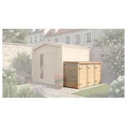 M&uuml;lltonnenbox Weka "Killarney", naturbelassen, B:230cm H:127cm T:92cm, Massivholz, Aufbewahrungsboxen, Metall pulverbeschichtet, f&uuml;r 3 M&uuml;lltonnen, BxTxH: 230x92x127 cm