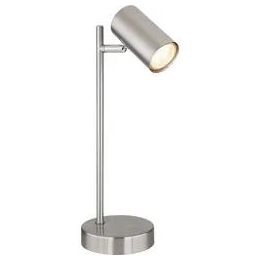 Globo LIGHTING Tischleuchte "ROBBY", nickel matt, &Oslash; 12cm H: 35cm, 1 Stk., Leuchten, Tischlampe Nachttischlampe Deko-Tischleuchte Schlafzimmer, Tischleuchte