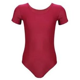 Turnanzug AQUARTI "Body M&auml;dchen Gymnastikanzug Kurzarm", Kinder, Gr. 134, pink (burgund), Obermaterial: 80% Polyamid PA. 20% Elasthan EL., Sportanz&uuml;ge