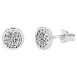 Paar Ohrstecker Tom Tailor "Schmuck Geschenk Silber 925 Kreis rund", silberfarben, kristallwei&szlig;, kristallwei&szlig;, Ohrringe, Damen, Silber 925 (Sterlingsilber), mit Zirkonia (synth.)