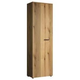 Garderobenschrank Home Affaire "Amrum", evoke eiche, B:60cm H:196cm T:36cm, Holzwerkstoff, Kunststoff, Metall, Schr&auml;nke, Garderobenschrank, Garderobenschrank mit 2 T&uuml;ren & 1 Kleiderstange &ndash; (B/T/H) 60/36/196 cm