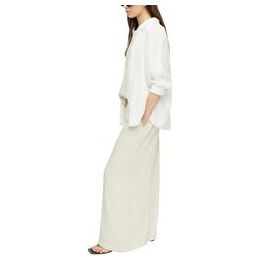 Stoffhose comma, Damen, Gr. 40, N-Gr, oat milk, Web, Obermaterial: 50% Viskose, 36% Polyester, 14% Polyamid, unifarben, loose fit lang, Hosen Stoffhose, mit elastischem Bund