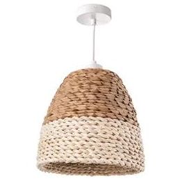 Paco Home Pendelleuchte "Basto", wei&szlig;, 1, &Oslash; 25cm H: 24,5cm, Leuchten, Deckenlampe LED Wohnzimmer Und Schlafzimmer, Gras, Deko E27, Pendelleuchte