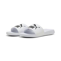 Badesandale Puma "POPCAT 20 BX", Herren, Gr. 37, wei&szlig; (Puma wei&szlig;, Puma schwarz), Synthetik, unifarben, Schuhe, f&uuml;r Strand, Pool und Freizeit, mit weichem Textil-Innenmaterial