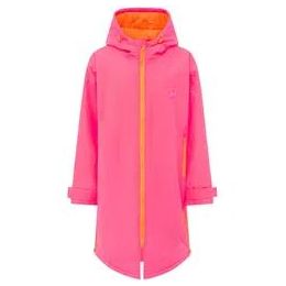 Kurzmantel Zwillingsherz "Oversize Windjacke ZH", Damen, Gr. L/XL, neonpink, Web, Obermaterial: 100% Polyester, kontrastfarbene Details, unifarben, oversize knielang, ohne Ausschnitt, gerader Abschluss krempelbar,mit verstellbarem Klettverschluss, M&auml;ntel Kurzmantel, Kapuze, Rei&szlig;verschluss, seitliche Taschen, leicht wattiert