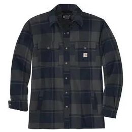 Flanellhemd Carhartt "Flanell", Herren, Gr. L, US, marineblau, schwarz, Obermaterial: 100% Baumwolle CO., Hemden