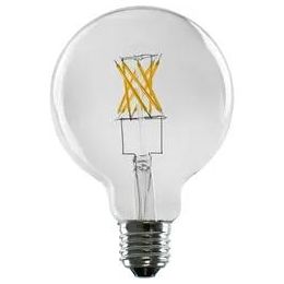 Segula LED-Leuchtmittel "LED Globe 95 klar", Energieeffizienz: F (A-G), transparent, L:14,5cm &Oslash;:9,5cm, Leuchtmittel, gekreuztes Filament