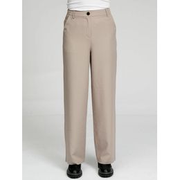 Chinohose TEESHOPPEN "TEESHOPPEN Trouser Klassiske", Damen, Gr. M, Normalgr&ouml;&szlig;en, grau, Obermaterial: 94% Polyester, 6% Elasthan, Hosen Chinohose