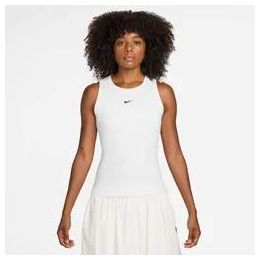 Tanktop Nike SPORTSWEAR "W NSW RIB TIGHT TANK", Damen, Gr. XS, wei&szlig;, schwarz, Obermaterial: 94% Baumwolle, 6% Elasthan, normal, Rundhals, Tops Tanktop, sportlicher Stil, f&uuml;r sportliche Aktivit&auml;ten, mit Rundhalsausschnitt