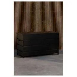 Truhe VENTURE HOME "Nisis, funktionale Aufbewahrungsbox f&uuml;r praktische Aufbewahrung", schwarz, T:60cm, Aluminium, Truhen, Kissenbox, mit Stauraum, Aluminiumgestell, stabil, vielseitig