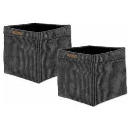 Aufbewahrungsbox LYCCE "Aufbewahrungskorb Faltbare Aufbewahrungsbox Cord 2P 2er Pack", grau, B:33cm H:31cm T:33cm, Obermaterial: 90% Polyester PES. 10% Nylon NY., Aufbewahrungsboxen, Aufbewahrungsbox