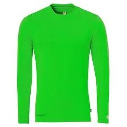 Kompressionsshirt Uhlsport "Baselayer Distinction Colors Kids", M&auml;dchen, Gr. 152, gr&uuml;n (fluo gr&uuml;n, schwarz), Obermaterial: 88% Polyester Pol. recyc.. 12% Elasthan EL., Shirts